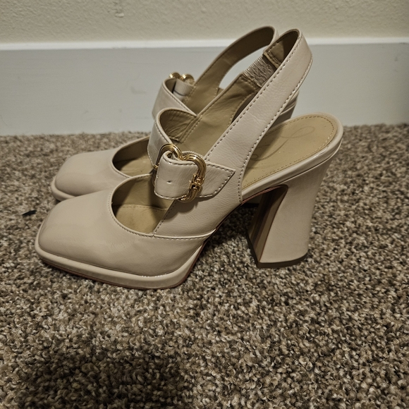Shoes | Elegant Cream Slingback Heels | Poshmark